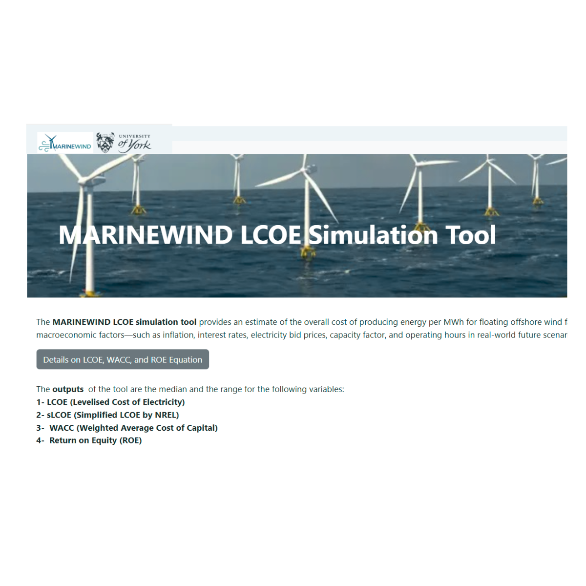 MARINEWIND launches interactive tool to assess the Levelised Cost of ...